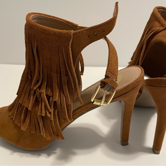 Charming Charlie | Shoes | Charming Charlie Brown Fringe Heel With ...